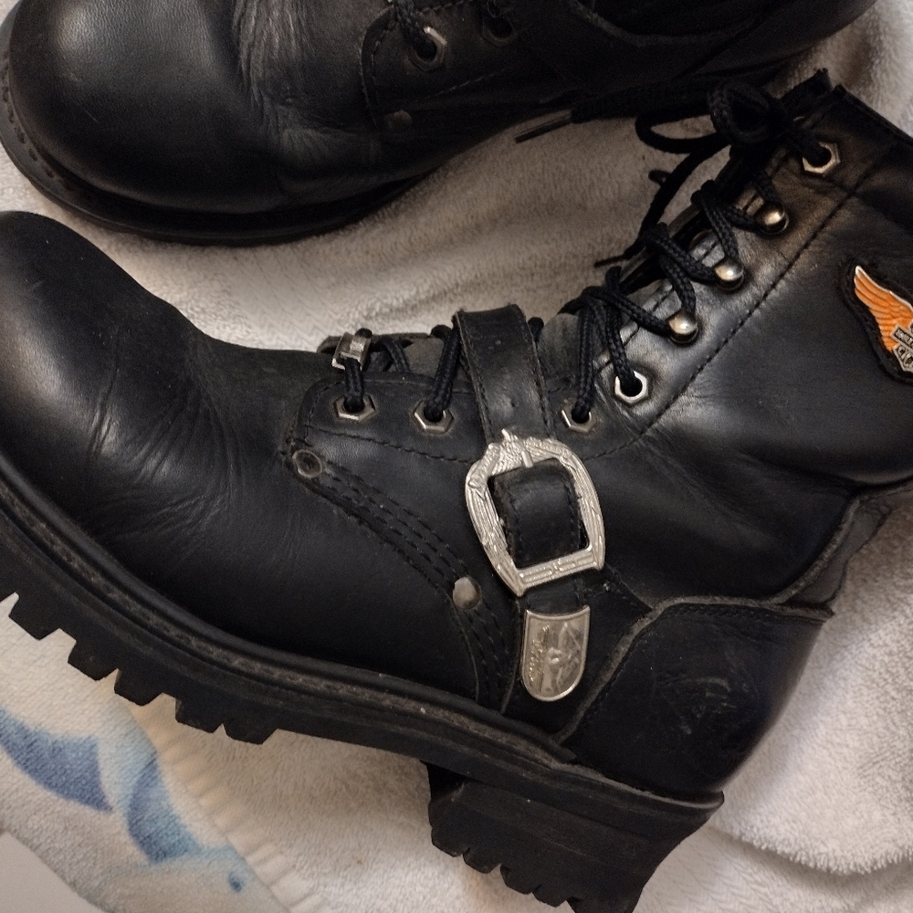 Harley Davidson Woman's Hook And Eye Boots/ Sz 11/ Vi… - Gem